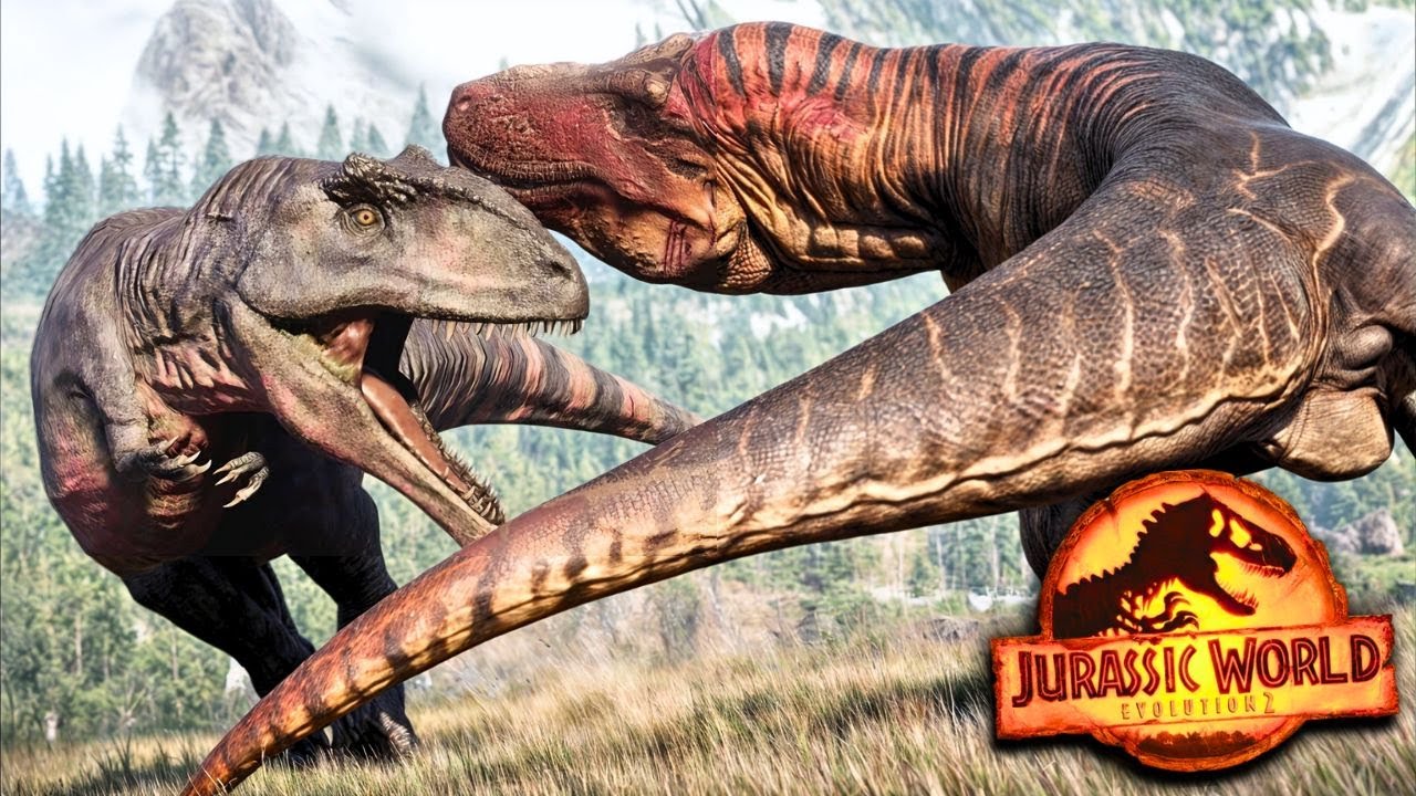 🦖Accurate T-REX vs Accurate GIGANOTOSAURUS in JURASSIC WORLD EVOLUTION ...