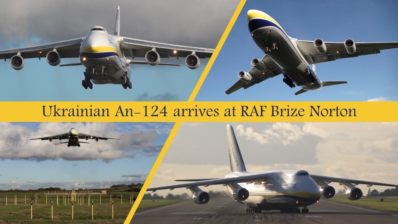 HUGE Ukrainian An-124 cargo plane arrives in UK - YouTube