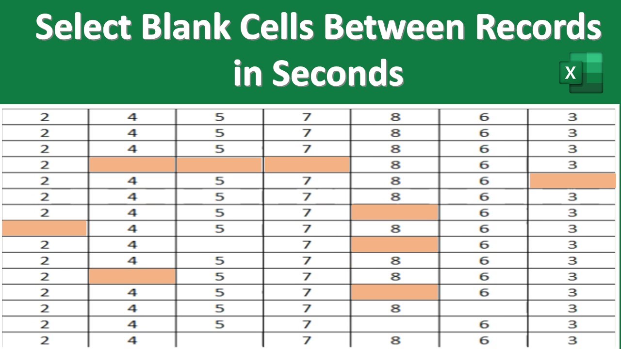 How To Select Blank Cell In Seconds Between Data In Excel YouTube How To Select Blank Cell In Seconds Between Data In Excel YouTube