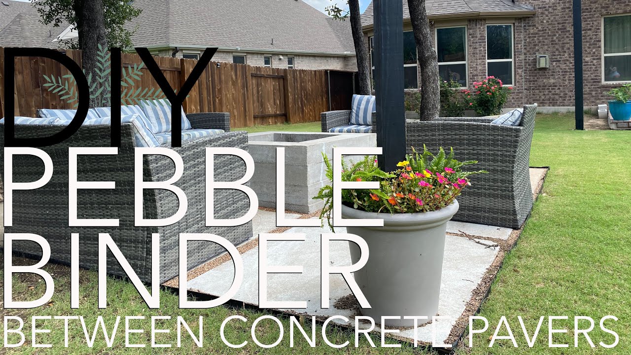 Using Pebble Binder between our Concrete Pavers! - YouTube