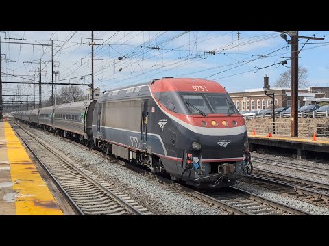 Railfanning Amtrak & NJ Transit at Metuchen 3-30-26: HHP-C inaugural run! 9751 leads 182! Horn show!