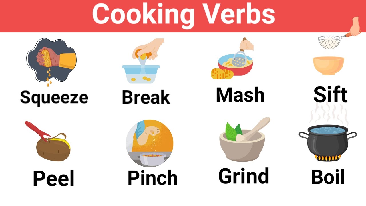 Cooking Verbs In English With Sentences | With Pictures| Improve Your ...