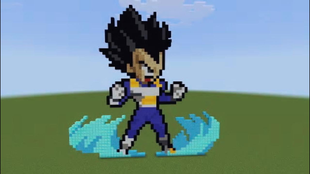 Making Vegeta Pixel Art in minecraft - YouTube