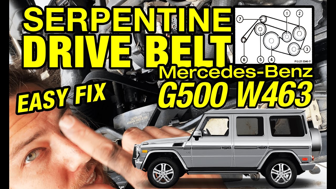 Replacing the Serpentine Drive Belt on my 2004 Mercedes G500 w463 in 60 ...