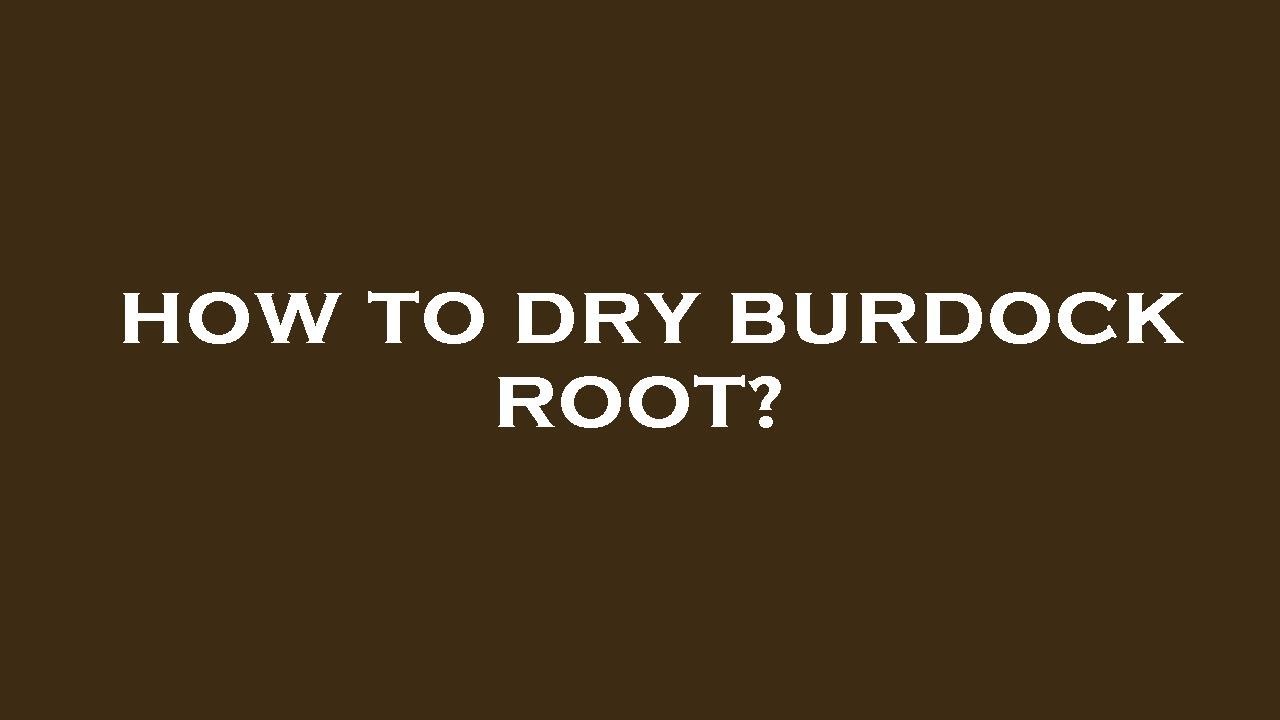 How to dry burdock root? - YouTube