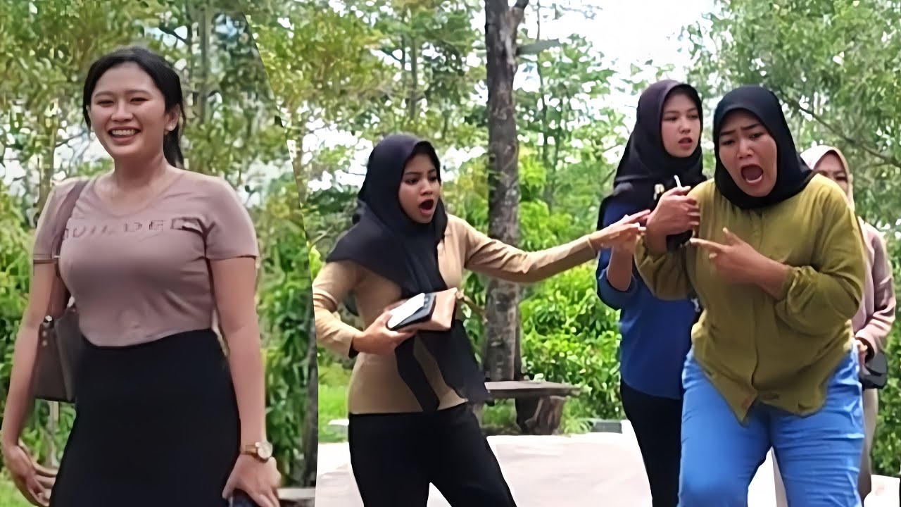 Lihat Apa Hayo 🥰..!! Hilarious Bushman Prank Makes Everyone Panic, Prank Indonesia - YouTube