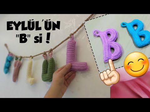 İSMİNİN BAŞ HARFİNİ HEDİYE ET !Super easy crochet knitting pattern - B harf yapımı - Kendin yap