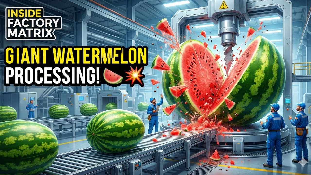 GIANT Watermelon Processing Factory! 🍉 Satisfying Industrial Slicing ...