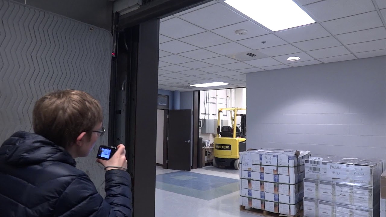 Riding the freight elevator in the Louise Slaughter building @ RIT w ...