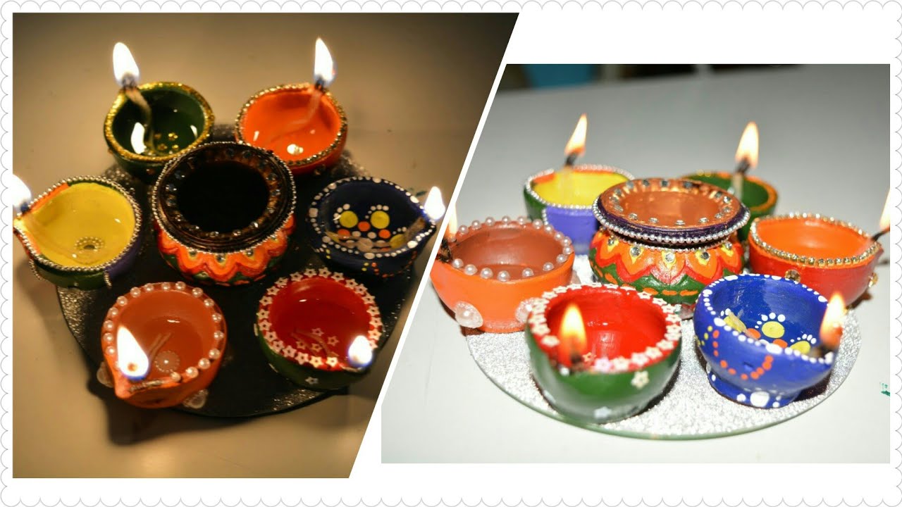Easy Diya Decoration Idea for Diwali | Diya Painting Ideas| Diwali2019 ...