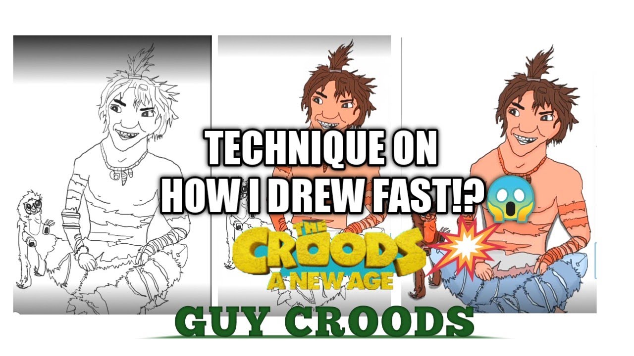 Technique on How to DRAW 'GUY' from 'THE CROODS' | using HUAWEI MatePAD ...
