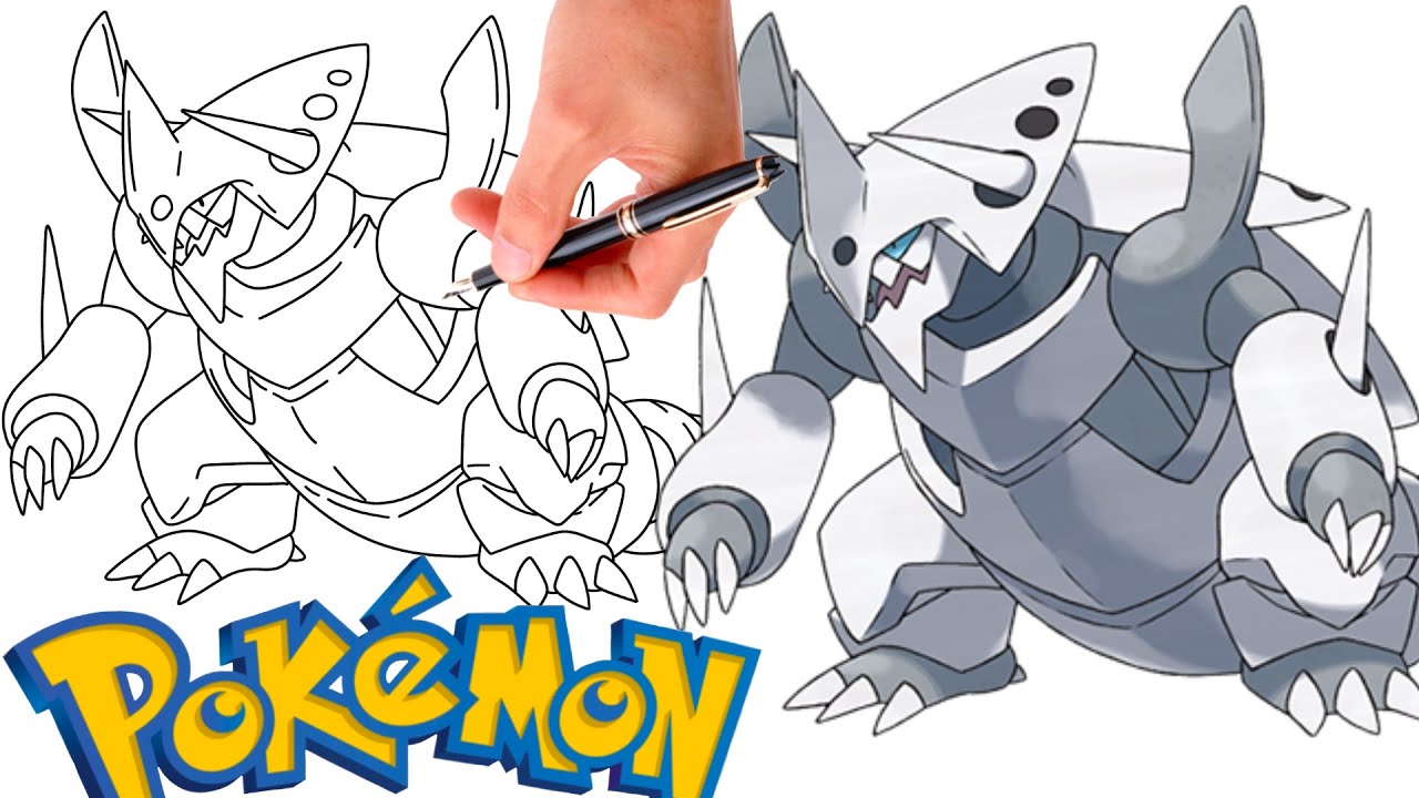 How To Draw MEGA AGGRON POKEMON | Mega Pokemons - YouTube