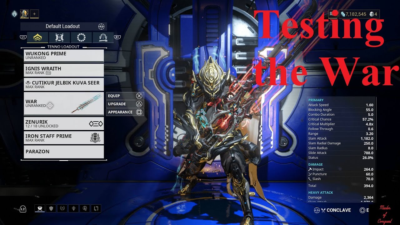 Warframe (PS4) - Testing the War Sword - YouTube