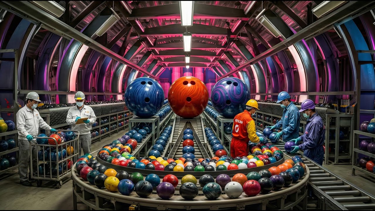 How Bowling Balls Are Made at Scale🎳 Inside a Bowling Ball Factory ...