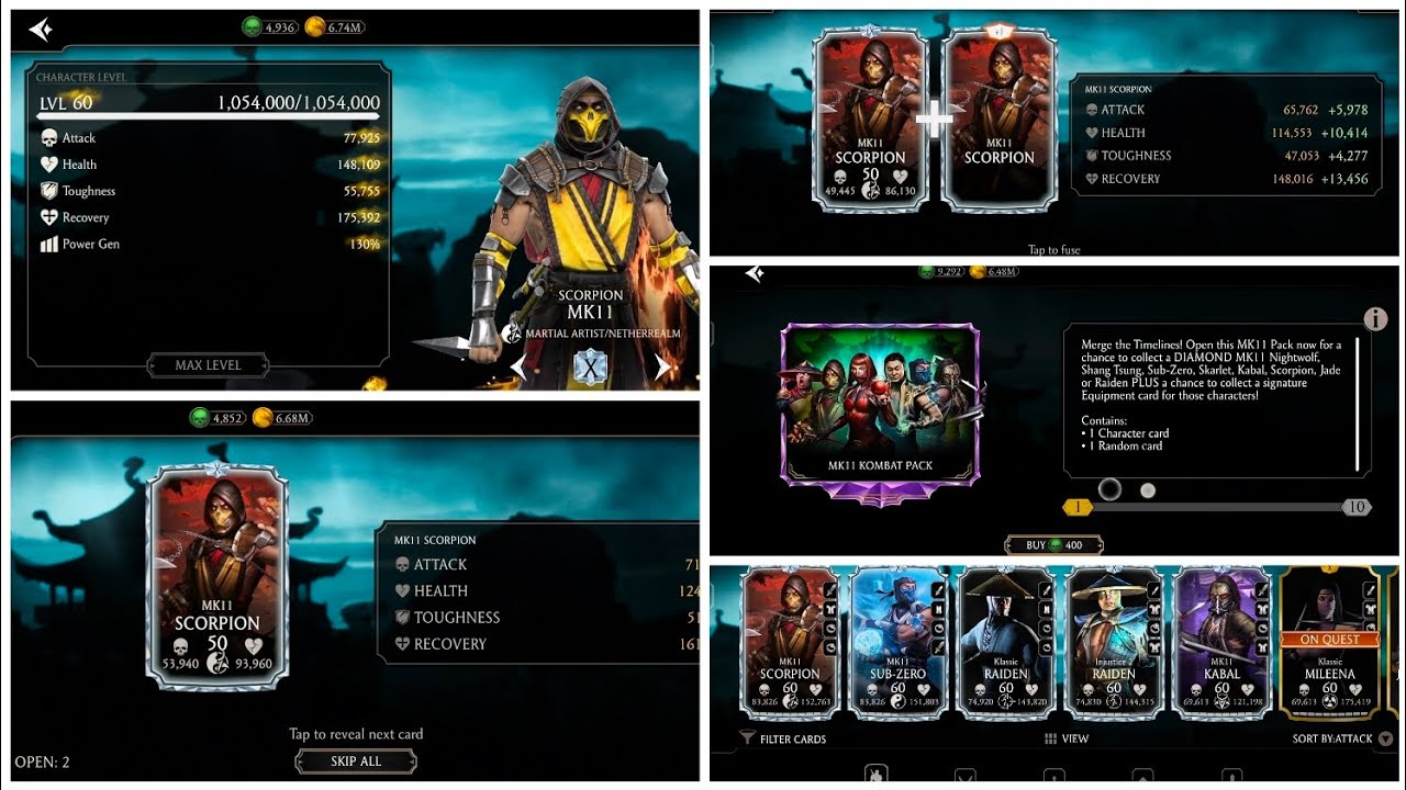mk 11 Kombat pack opening part 2 ,mk 11 scorpion max finally 😃| mk mobile - YouTube