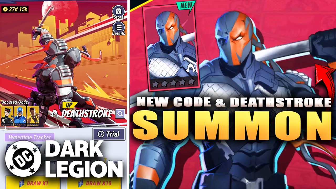 *NEW CODE* DEATHSTROKE 100+ SUMMONS!!!! (DC: Dark Legion) - YouTube