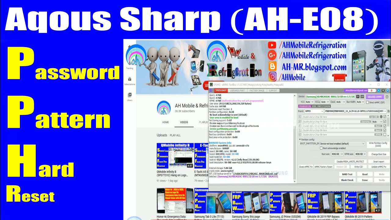 Docomo Aqous Sharp (SH-08E) Pattern Password Unlock with UFI Box | Urdu Hindi - YouTube