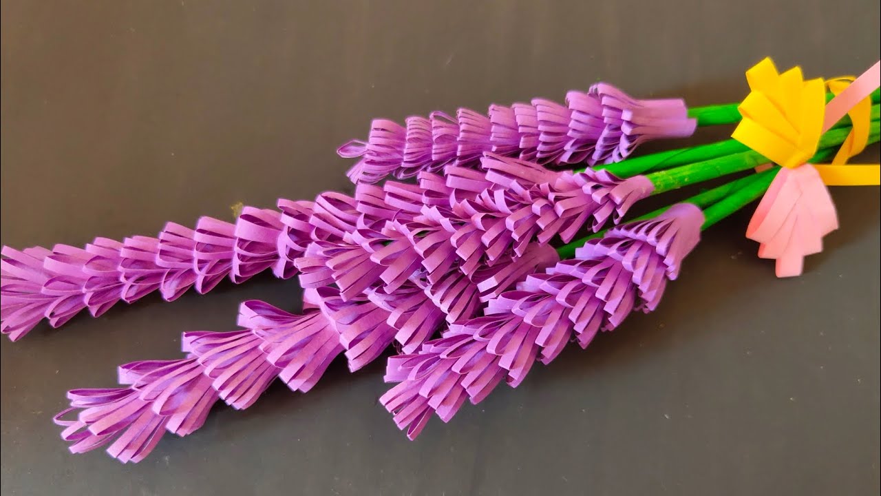 DIY Lavender Flower | Easy Paper Craft | For Home Decor - YouTube