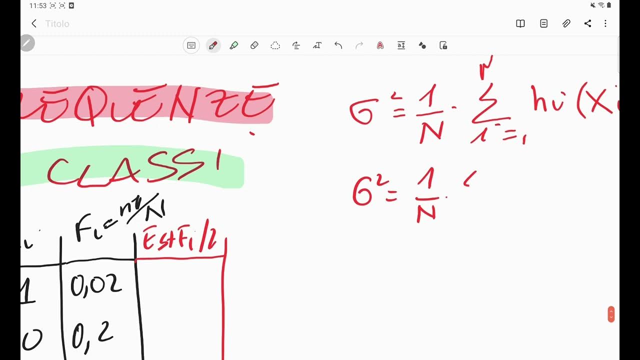 15^ LEZIONE DI STATISTICA: Varianza in CLASSI - YouTube