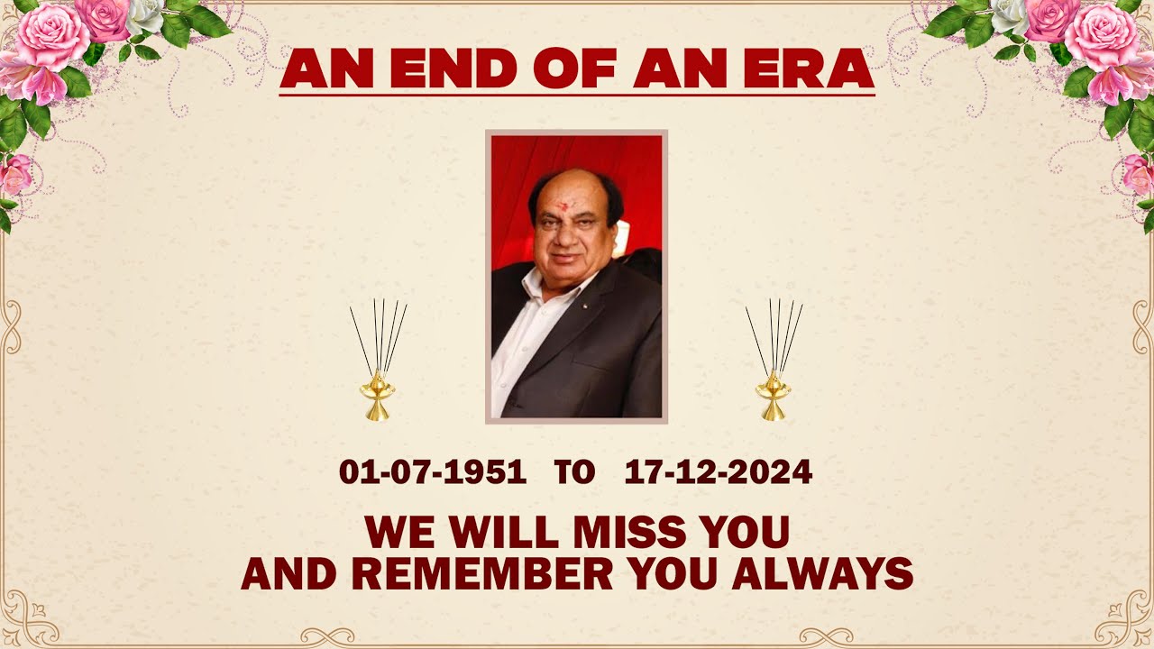 The Legend: Late SH. Krishan Kumar Bhatia (KK) An End Of An Era Journey - 01-07-1951 To 17-12 ...