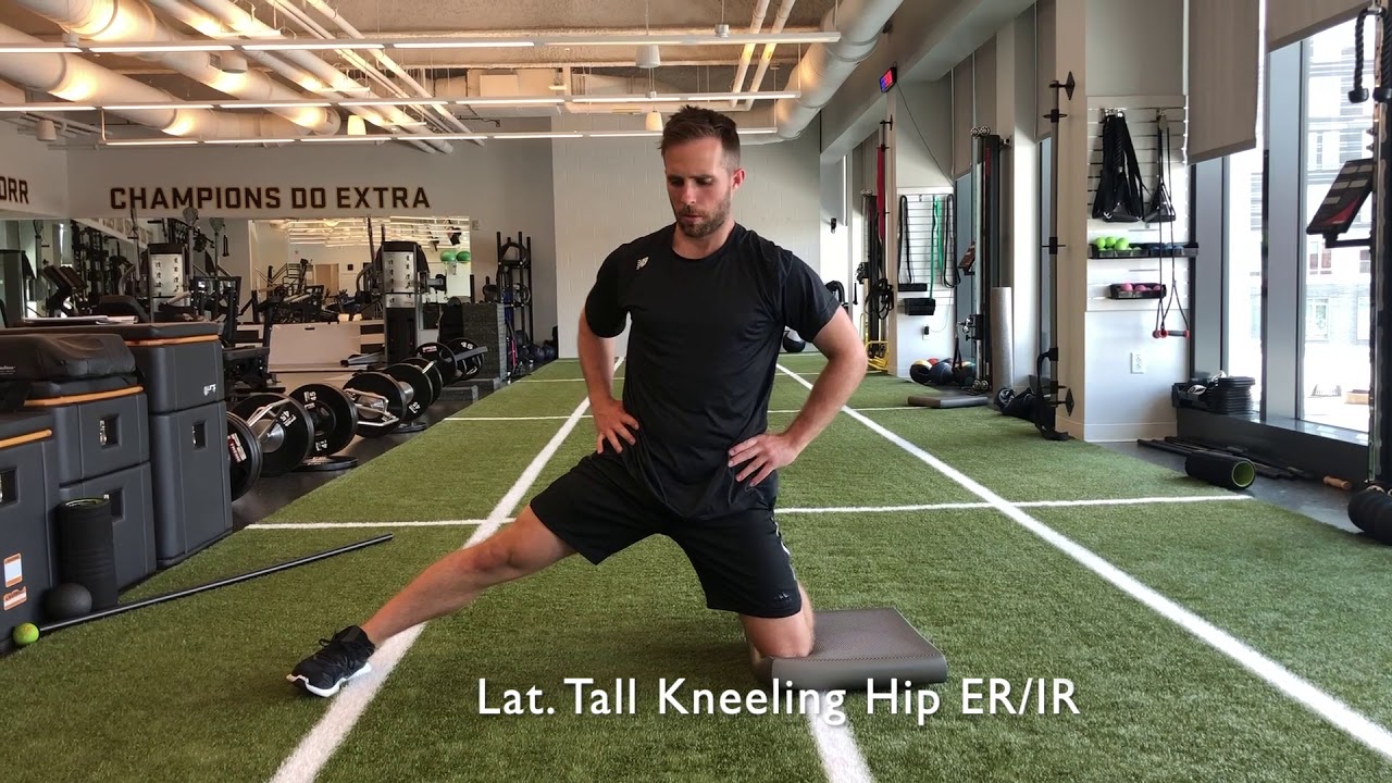 Lat. Tall Kneeling Hip ER/IR 2 - YouTube