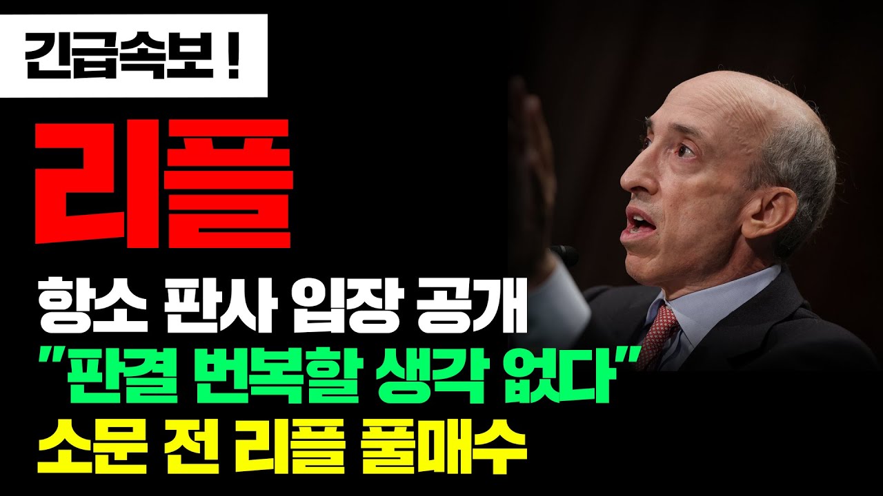 긴급속보 리플 항소 판사 입장 공개 판결 번복할 생각 없다 소문 전 리플 풀매수 리플 리플전망 리플코인 Youtube