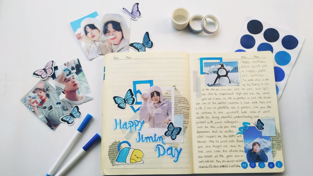 BTS Journal with me | BTS Jimin Birthday Journal 2021 | Happy Jimin Day ...