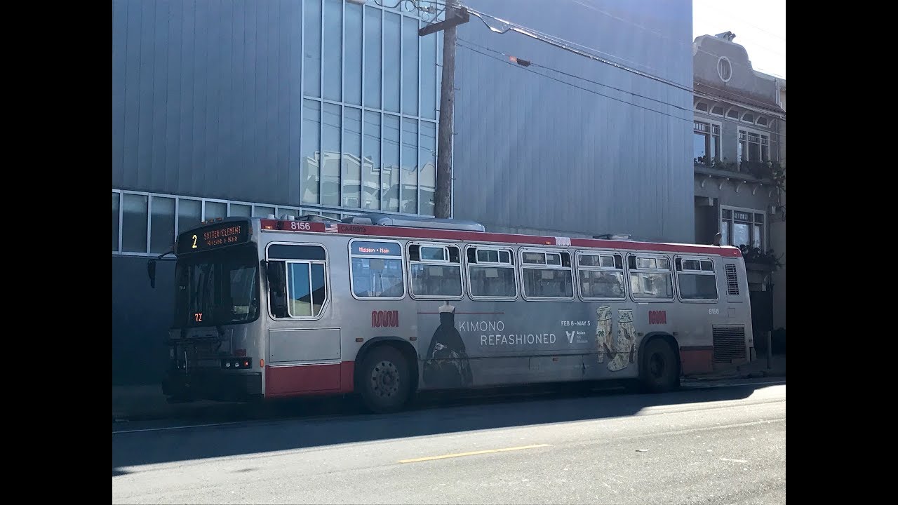 SF MUNI 2000 Neoplan AN440 8156 On route 2 - YouTube
