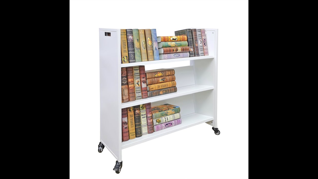 11241 3 tier book cart white metal sturdy heavy duty wheels ...