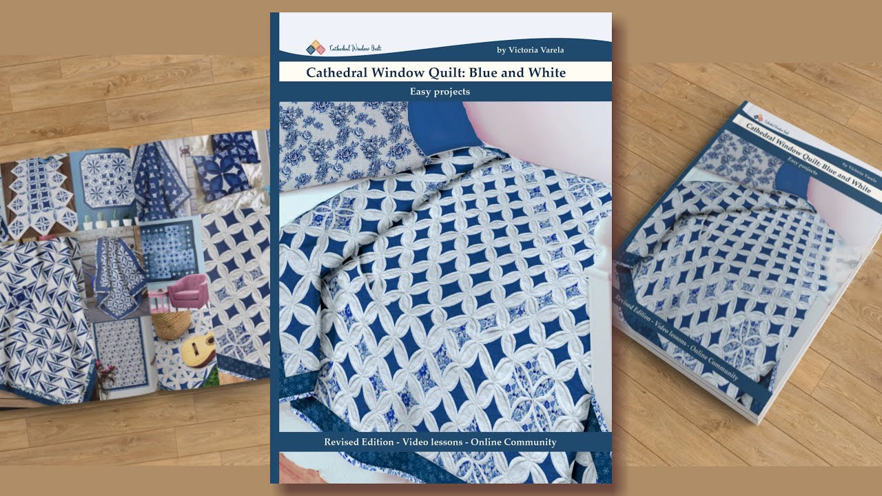 Cathedral Window Quilts Blue and White. Easy Projects. Printed Book ...