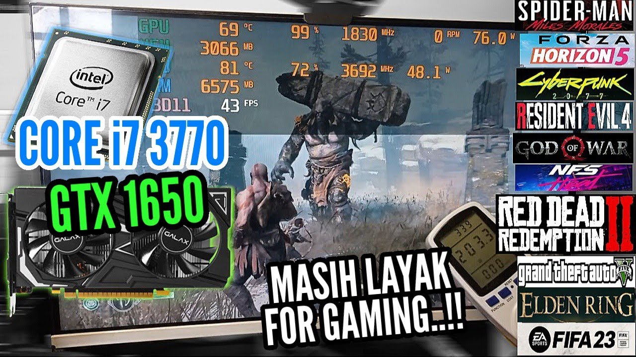 CUKUP BISA UNTUK GAME BERAT...! PAKAI CORE i7 3770 DAN VGA GTX 1650 4GB ...