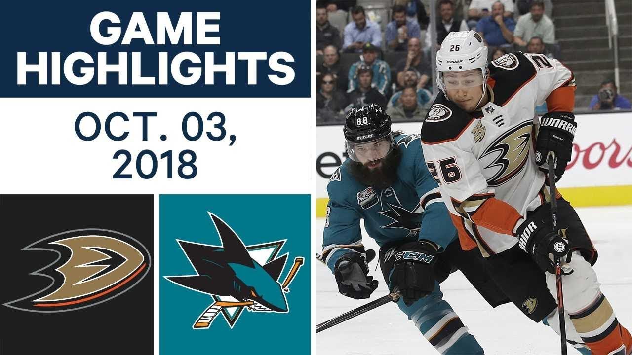 NHL Highlights | Ducks vs. Sharks - Oct. 3, 2018 - YouTube