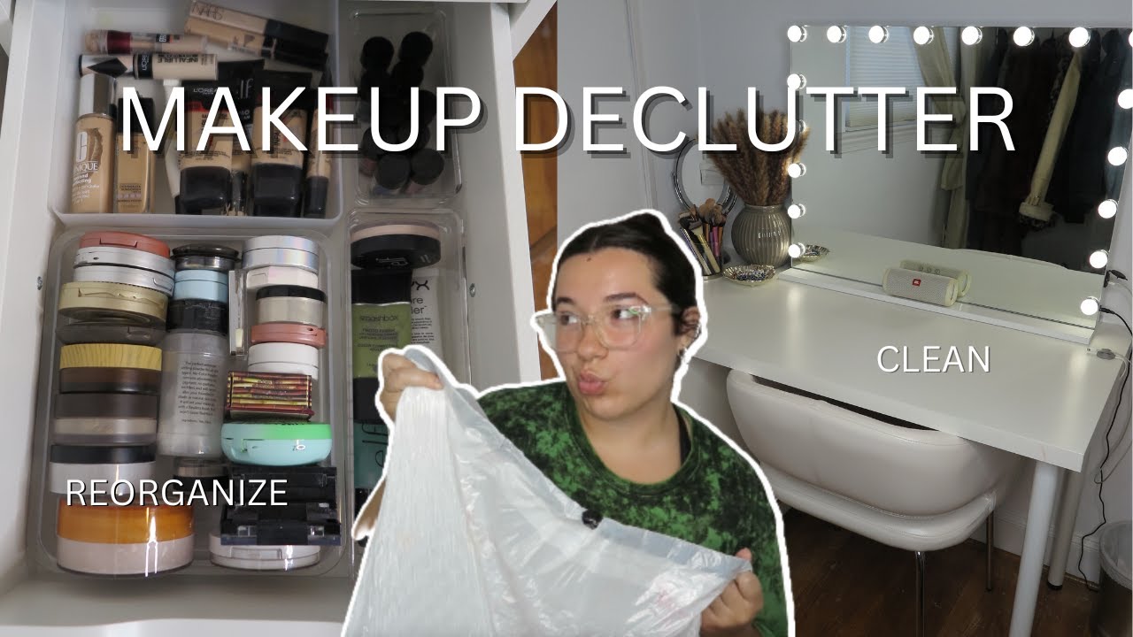 DECLUTTER MY ENTIRE MAKEUP COLLECTION l clean & reorganize everything ...