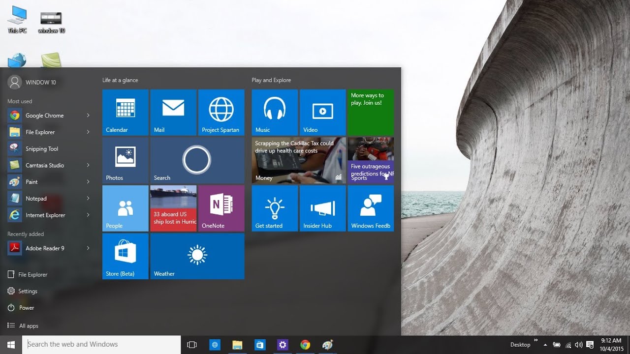 Short easy beginners tutorial on Windows 10 preview - YouTube