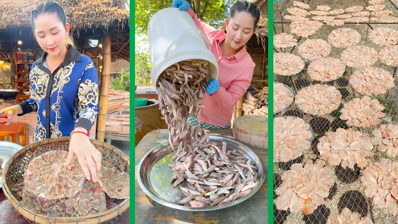 Parrot fish circle dried | Ocean fish dried process | Cooking with Sros ...