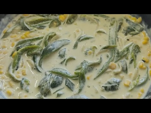🔴RAJITAS CON CREMA 🔴tip para tardar menos en limpiar los chiles ...