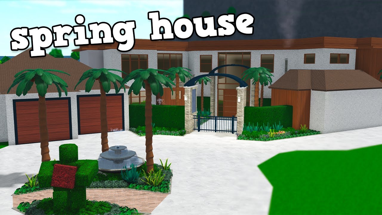 building my spring home in bloxburg - YouTube
