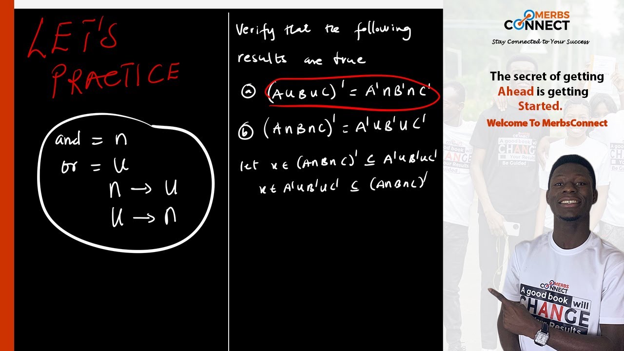 De Morgan's Laws (Set Difference and Complement) | Let's Practice with Examples 5 - YouTube