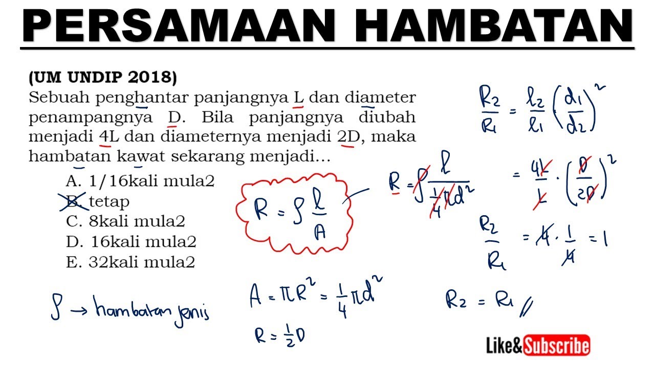 HAMBATAN KAWAT PENGHANTAR DAN HAMBATAN JENIS (UM UNDIP 2018) | Fisika ...