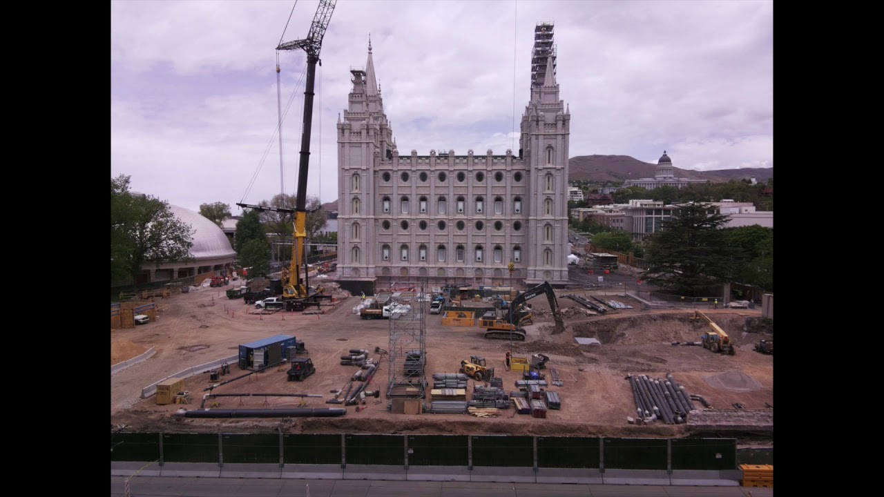 May 2020 Salt Lake Temple Square construction time-lapse - YouTube