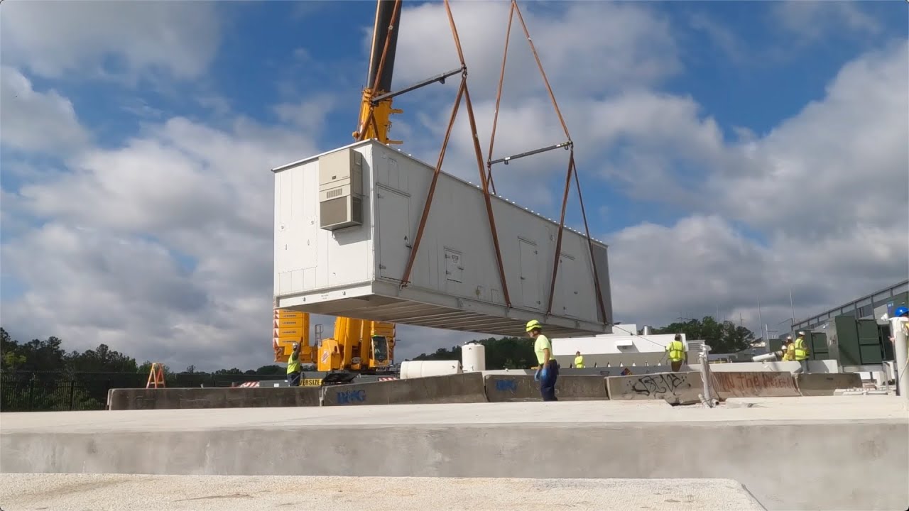 GPS Flexential Atlanta Data Center Generator Installation - YouTube