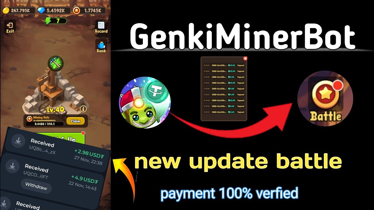 instant payment telegram bot Genkiminer star battle | genkiminerbot ...