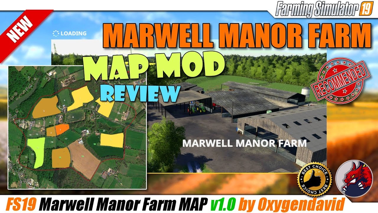 FS19 | "Marwell Manor Farm MAP" v1.0 by Oxygendavid - review - YouTube