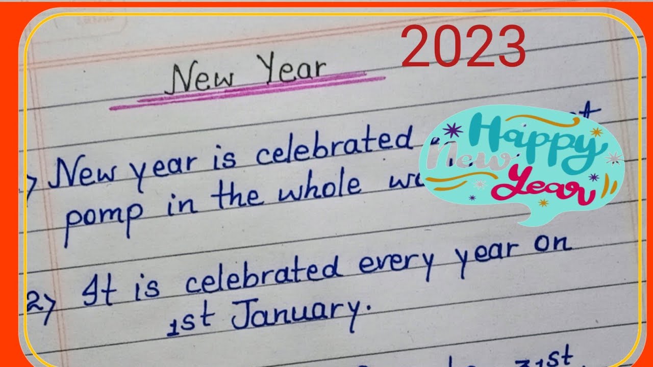10 lines essay on New Year 2023//English Essay on New Year 2023 - YouTube