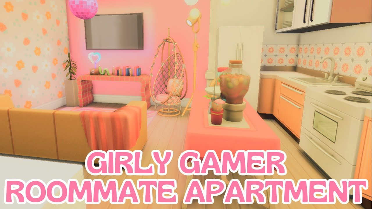 Girly Gamer Roommate Apartment Speed Build in The Sims 4 // # ...