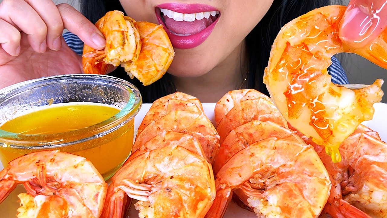 ASMR JUMBO SHRIMP FEAST + BROWN BUTTER MUKBANG (NO TALKING) *EATING ...