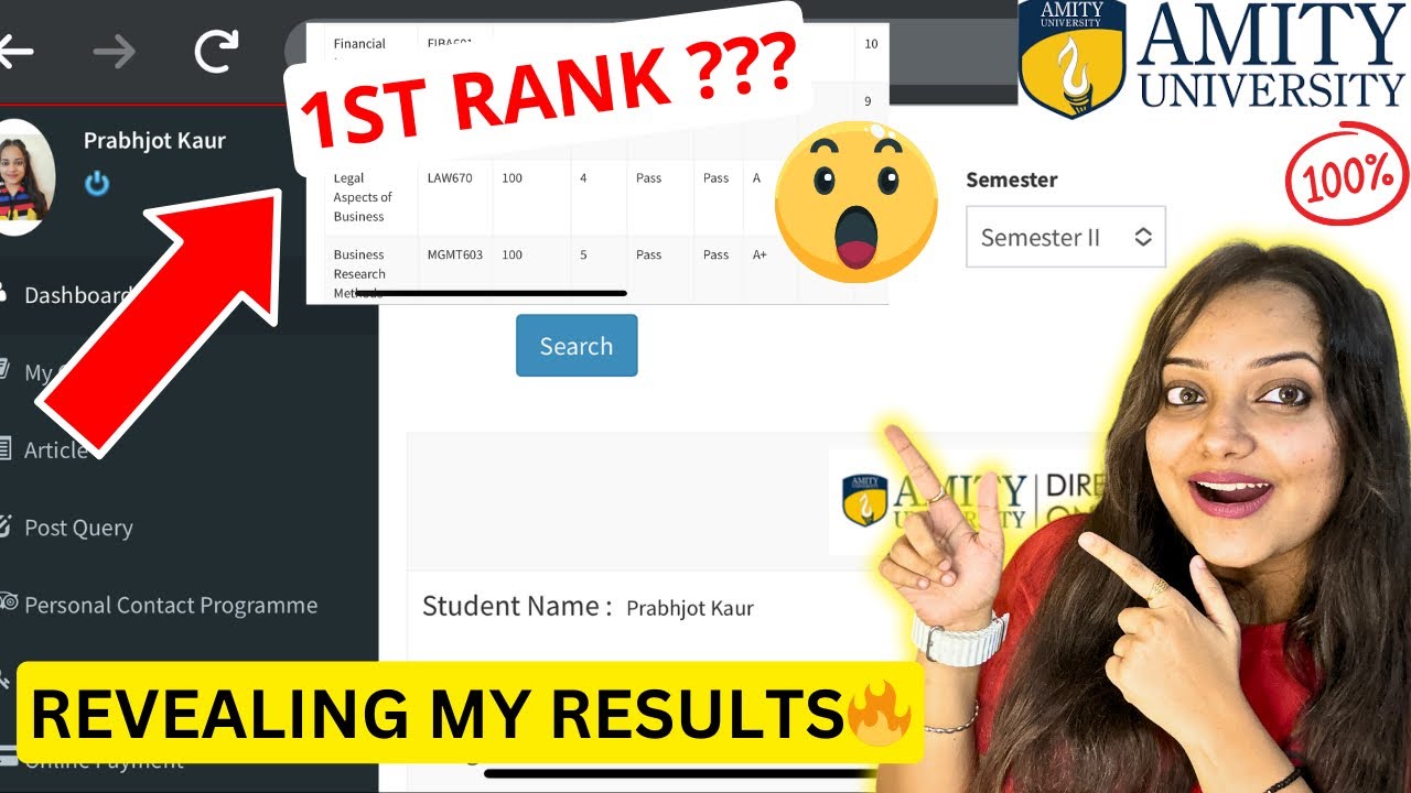 My Score in MBA - 2nd Semester | Amity University Online🔥Marks ...