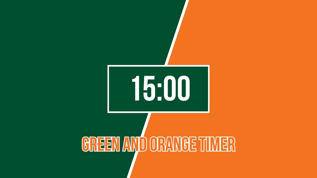15 Minute Green and Orange Timer - YouTube