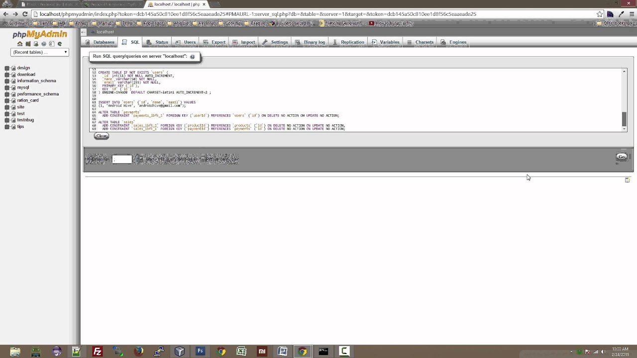 Android PayPal Creating MySQL Database - YouTube