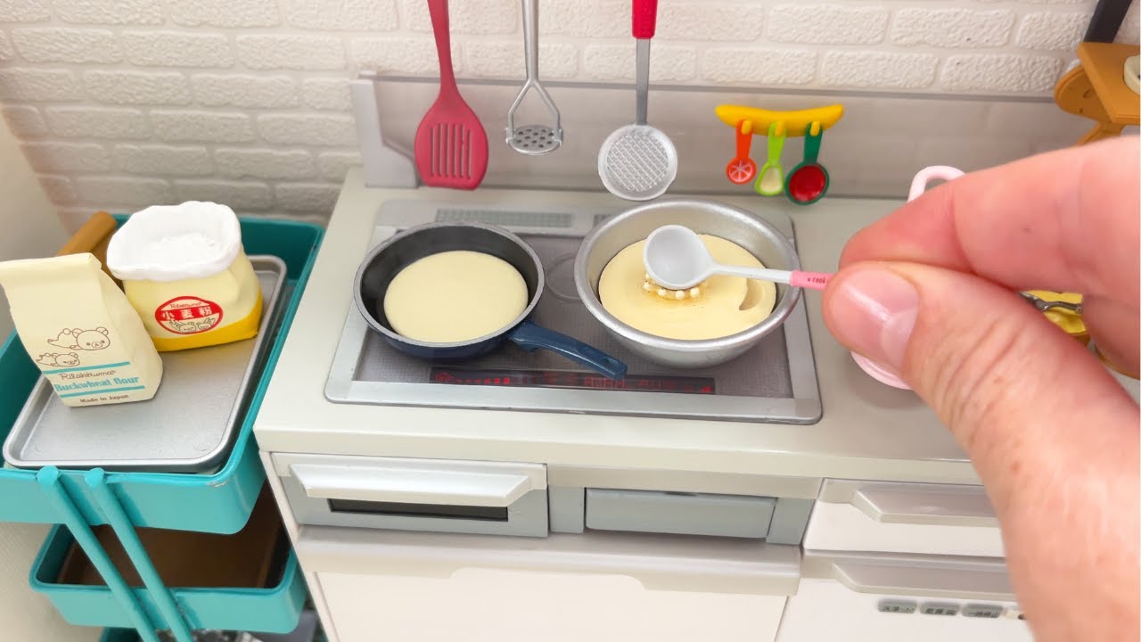 Mini kitchen set 🎊 Miniature cooking 🎊 Re-ment collection 🎊 - YouTube